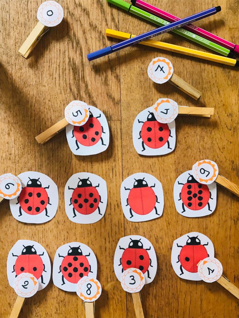 Jeu d'enfant pour apprendre à compter, les petites coccinelles - Kreakids