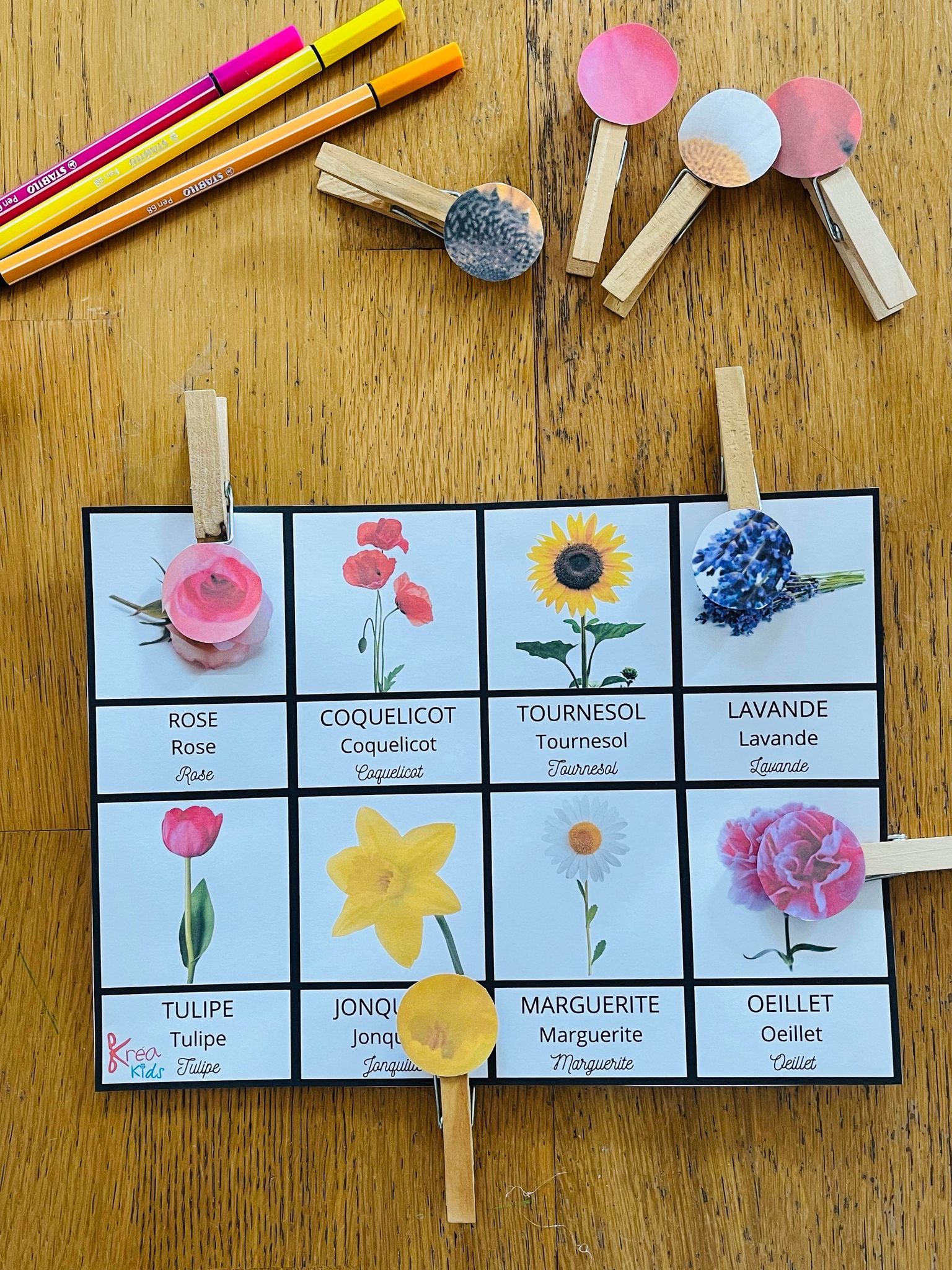 Activité sur les fleurs pour enfant, vive le printemps - Kreakids