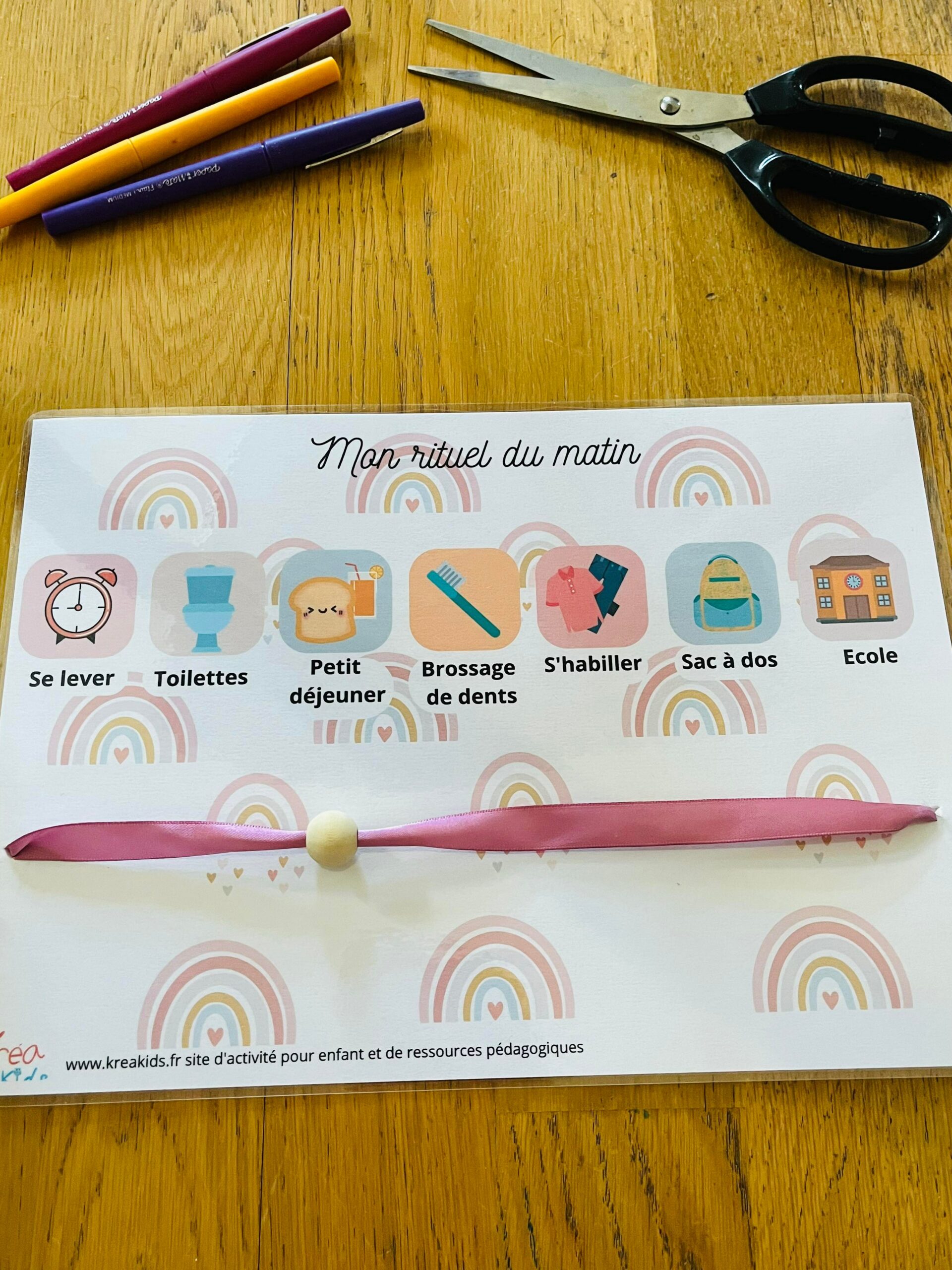 Rituel du matin pour enfant à imprimer - Kreakids