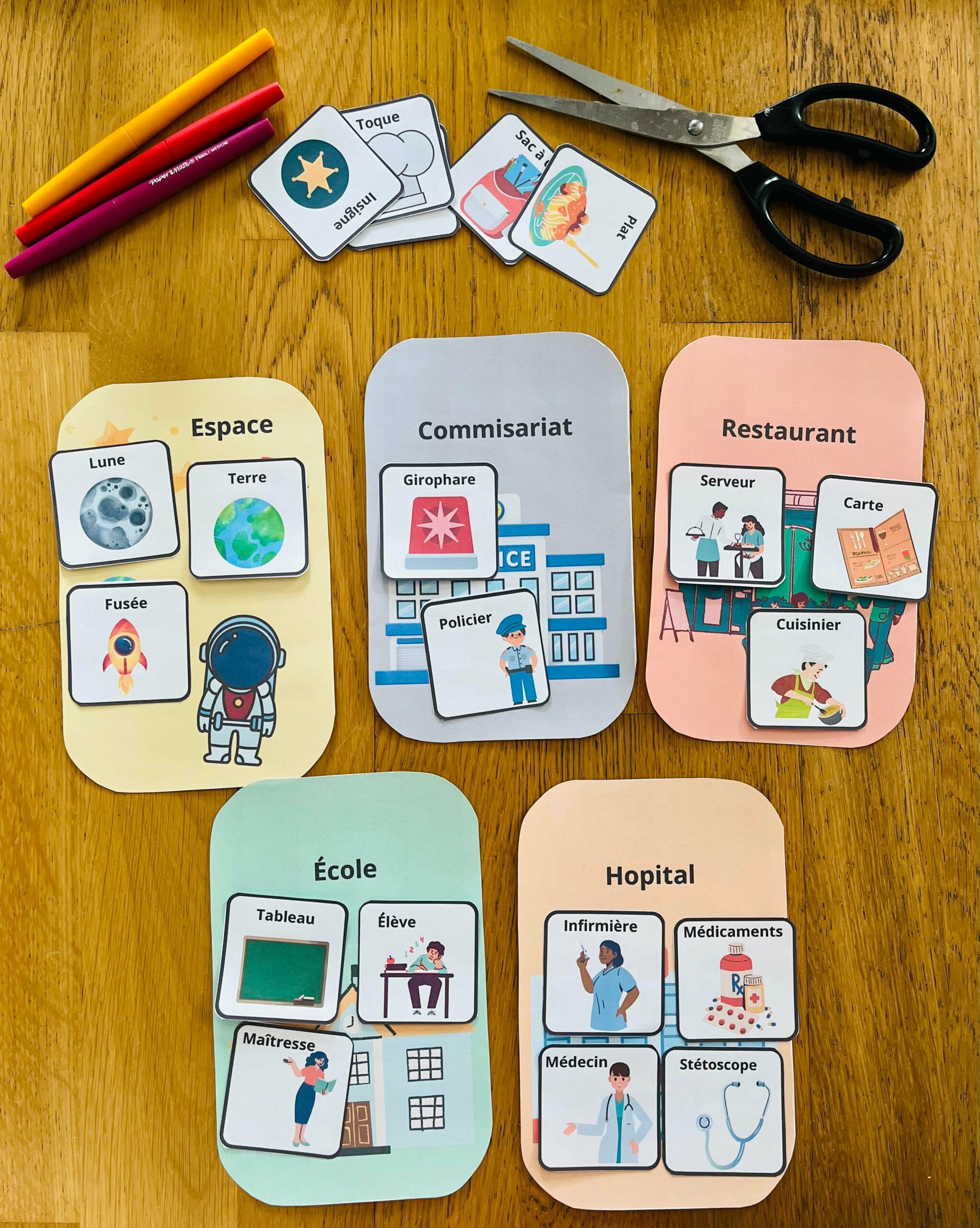 Jeu sur les métiers pour enfant gratuit à imprimer - Kreakids