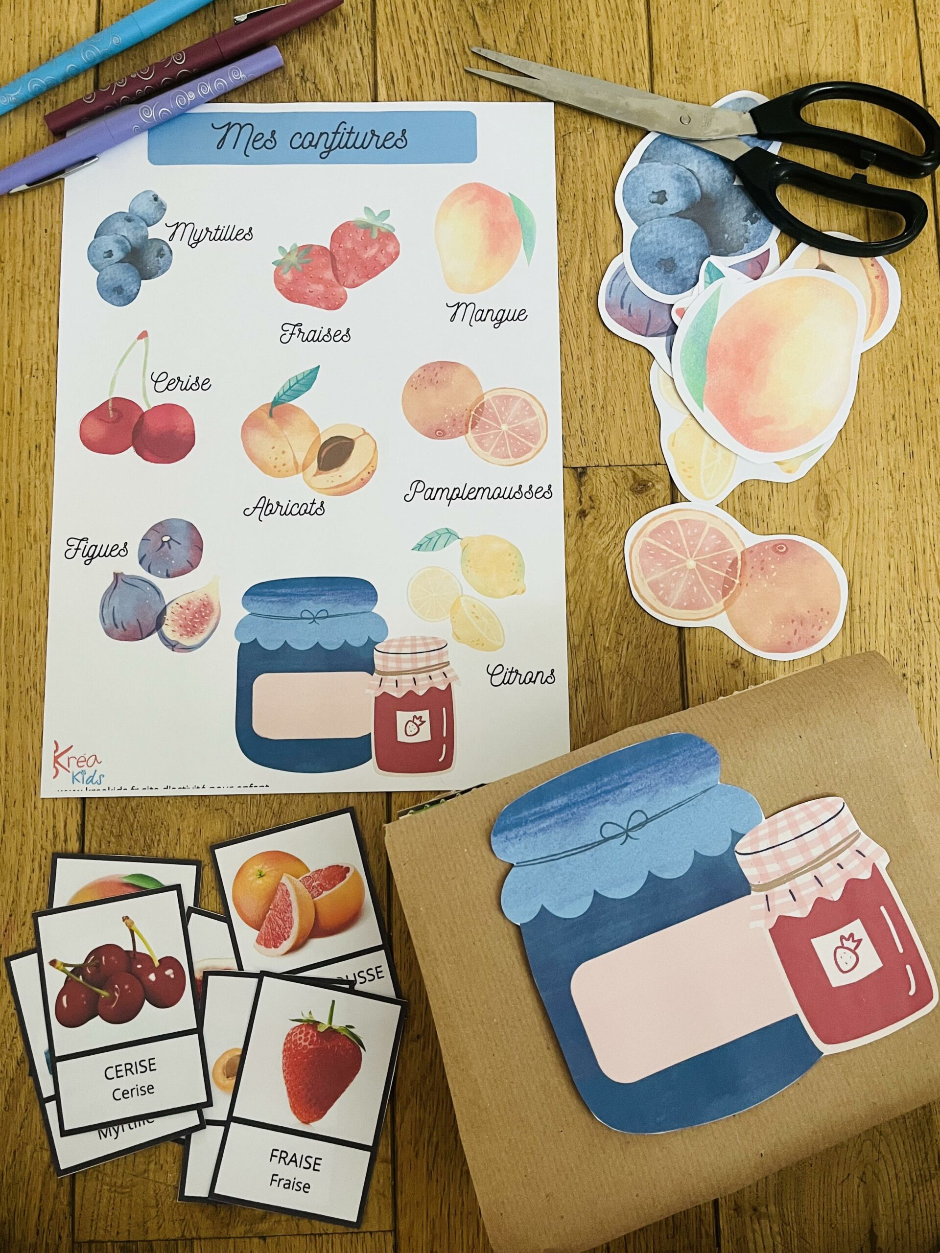 Activité sur les fruits montessori - Kreakids