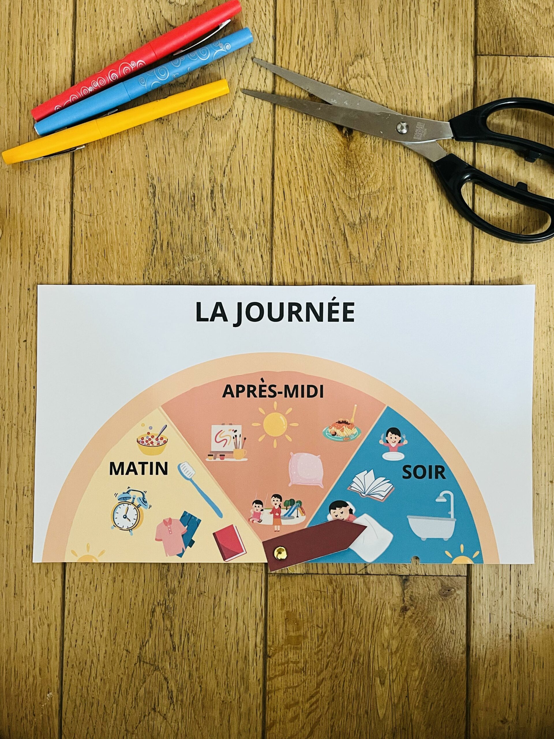 Support se repérer dans la journée pour enfant - Kreakids
