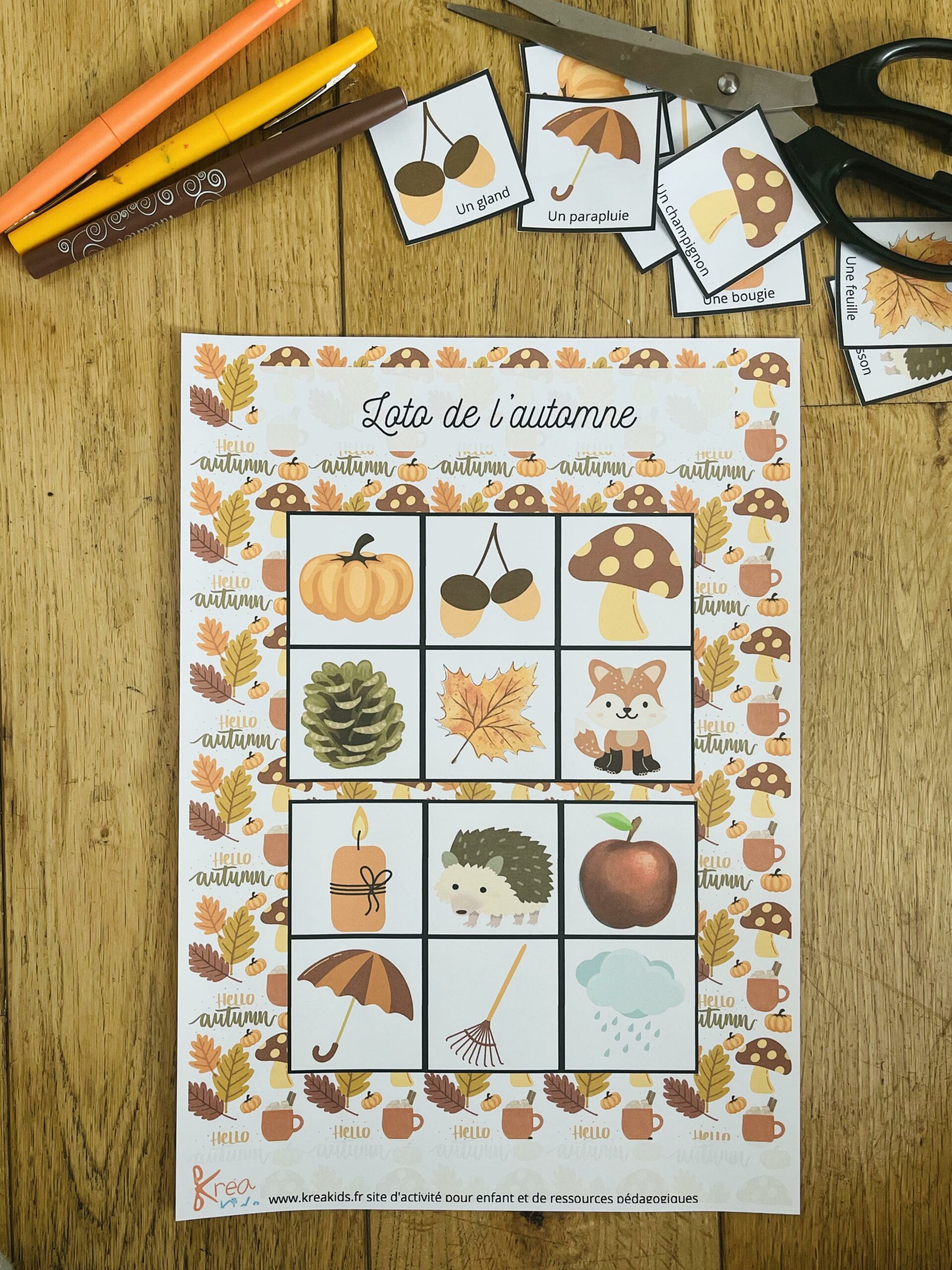 Loto automne gratuit à imprimer - Kreakids