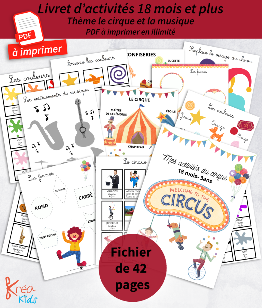 PDF cahier d'activité cirque 18 mois et plus - Kreakids