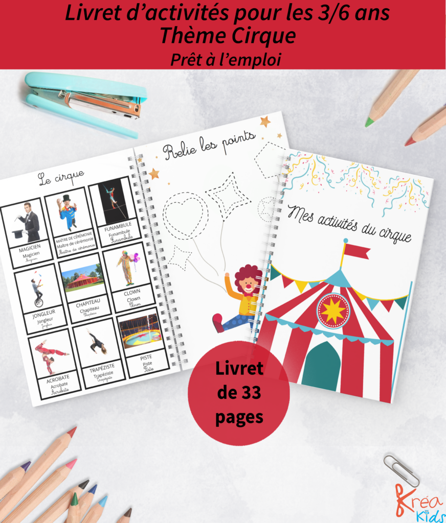 Cahier d'activité cirque prêt à l'emploi niveau maternelle - Kreakids