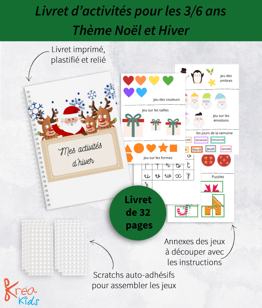Cahier d'activité noël pour enfant en kit - Kreakids